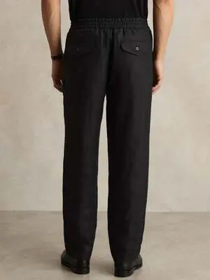 REISS Barges Linen Drawstring Relaxed-fit Trousers