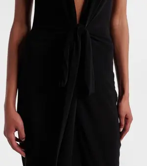 Norma Kamali Halterneck Velvet Midi Dress