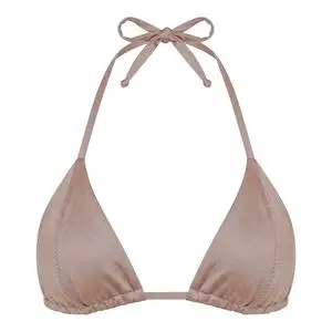 KHONSU SWIM Solid Triangle Bikini Top - Brown
