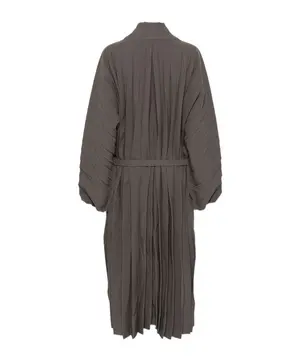 Issey Miyake Double-breasted Belted Pleated Coat