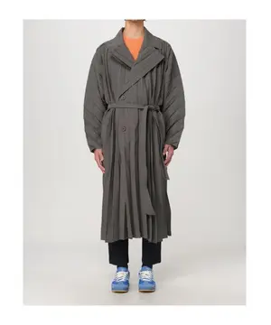 Issey Miyake Double-breasted Belted Pleated Coat