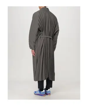 Issey Miyake Double-breasted Belted Pleated Coat