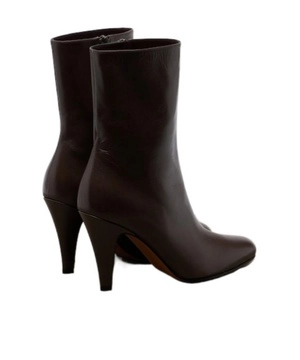 THE ROW Leather Ankle Boots - Brown