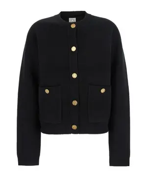 TOTEME Long Sleeved Crewneck Knitted Cardigan