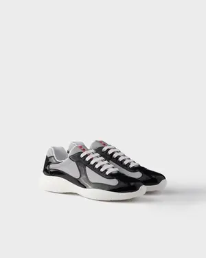 Prada Patent Leather And Technical Fabric America's Cup Sneakers