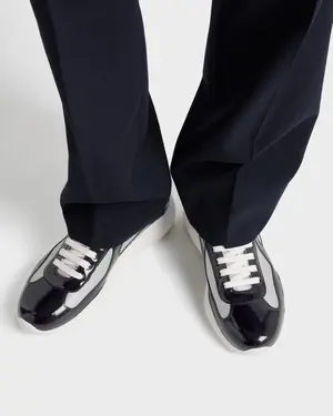 Prada Patent Leather And Technical Fabric America's Cup Sneakers