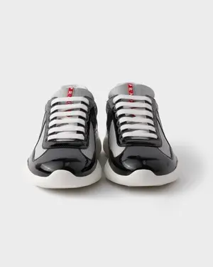 Prada Patent Leather And Technical Fabric America's Cup Sneakers