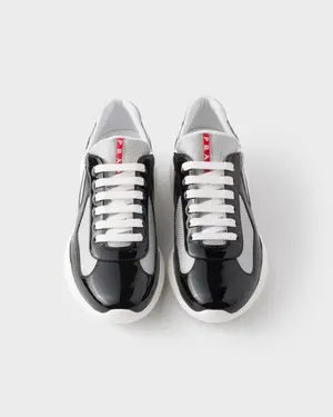 Prada Patent Leather And Technical Fabric America's Cup Sneakers