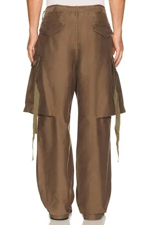 Sacai Sueded Cotton Belted Cargo Pants - Brown