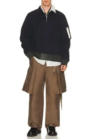 Sacai Sueded Cotton Belted Cargo Pants - Brown