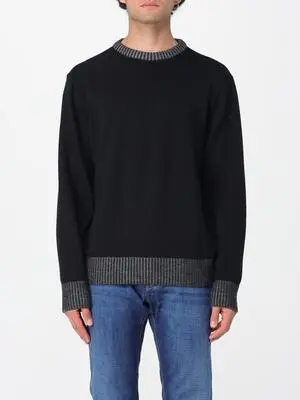 Paul & Shark 100% Wool Crewneck Jumper With Ribbed Trims - Black