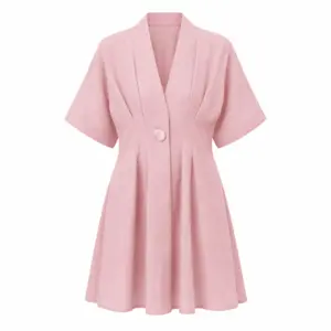 EXQUISE Alita Linen Mini Dress - Pink