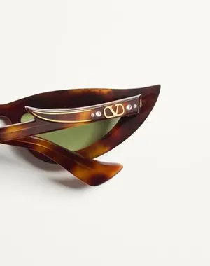 Valentino Garavani Cat Eye Acetate Sunglasses - Havana/green