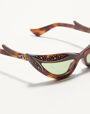 Valentino Garavani Cat Eye Acetate Sunglasses - Havana/green