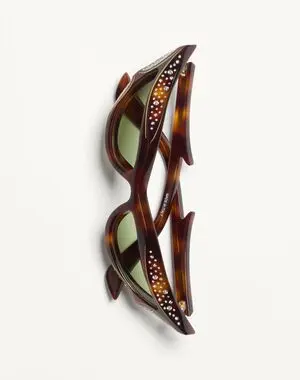Valentino Garavani Cat Eye Acetate Sunglasses - Havana/green