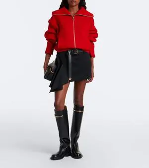 Givenchy Draped Wool Miniskirt