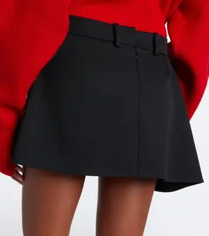 Givenchy Draped Wool Miniskirt
