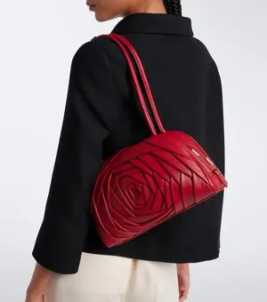 ROGER VIVIER Roseline Leather Shoulder Bag - Red