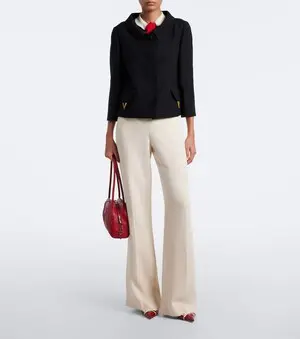 ROGER VIVIER Roseline Leather Shoulder Bag - Red