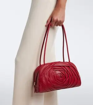 ROGER VIVIER Roseline Leather Shoulder Bag - Red