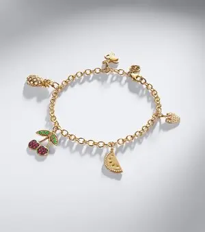 SYDNEY EVAN 14kt Charm Bracelet With Gemstones