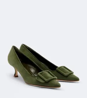Manolo Blahnik Maysale Suede Pumps