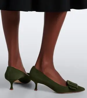 Manolo Blahnik Maysale Suede Pumps