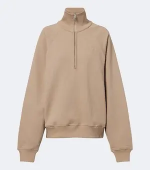 AMI Paris De Coeur Cotton Sweatshirt - Beige