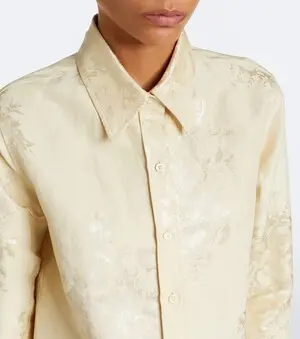 JIL SANDER Floral Jacquard Linen-blend Shirt