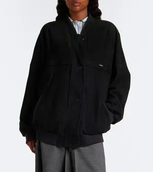 Prada Oversized Suede Bomber Jacket