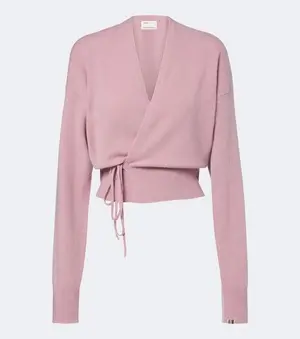 Extreme Cashmere N°516 Ella Cashmere-blend Wrap Cardigan Pink