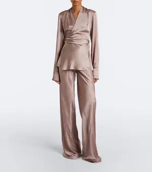 Rick Owens Bias Satin Wide-leg Pants