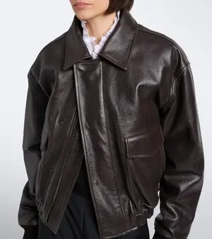 LEMAIRE Shearling-trimmed Leather Blouson Jacket