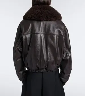 LEMAIRE Shearling-trimmed Leather Blouson Jacket