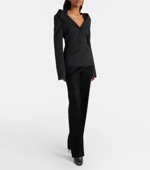 Alexander McQueen High-rise Wool Flared Pants