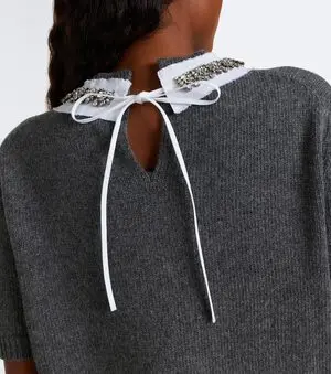 Prada Embellished Wool And Cashmere Sweater