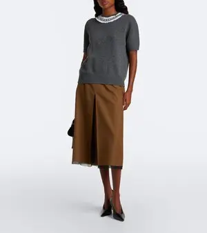 Prada Embellished Wool And Cashmere Sweater