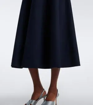 Oscar De La Renta Belted Tie-neck Wool-blend Midi Dress