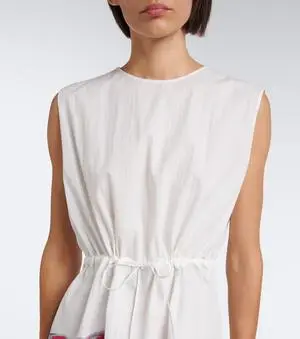 Prada Printed Cotton-blend Midi Dress