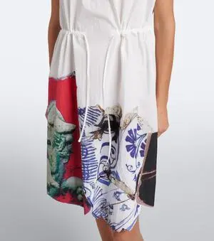 Prada Printed Cotton-blend Midi Dress