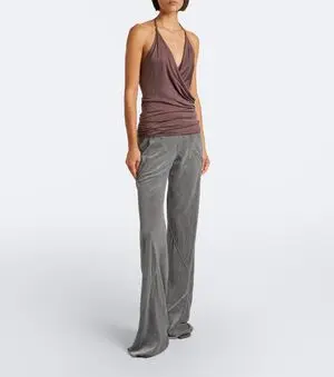 Rick Owens Bias Velvet Wide-leg Pants