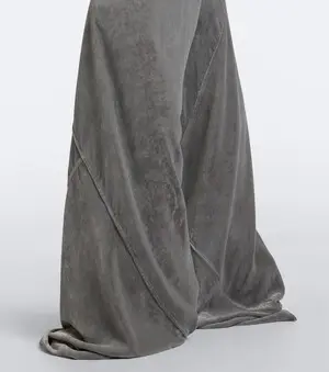 Rick Owens Bias Velvet Wide-leg Pants