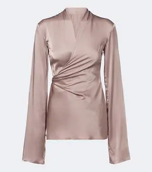 Rick Owens Laura Draped Satin Top