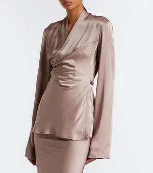 Rick Owens Laura Draped Satin Top