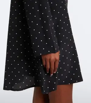 Asceno Larissa Polka-dot Silk Minidress