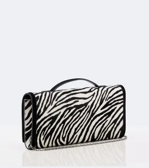 ROGER VIVIER Belle Vivier Zebra-print Calf Hair Clutch