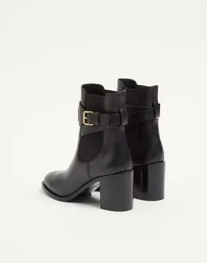 Valentino Garavani Vlogo Embossed Calfskin Ankle Boot 75mm