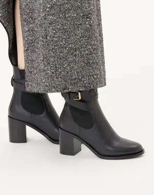 Valentino Garavani Vlogo Embossed Calfskin Ankle Boot 75mm