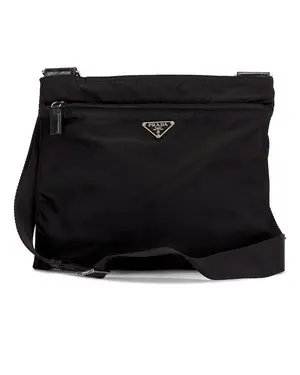 FWRD RENEW Prada Tessuto Flat Messenger Bag