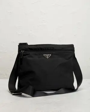 FWRD RENEW Prada Tessuto Flat Messenger Bag